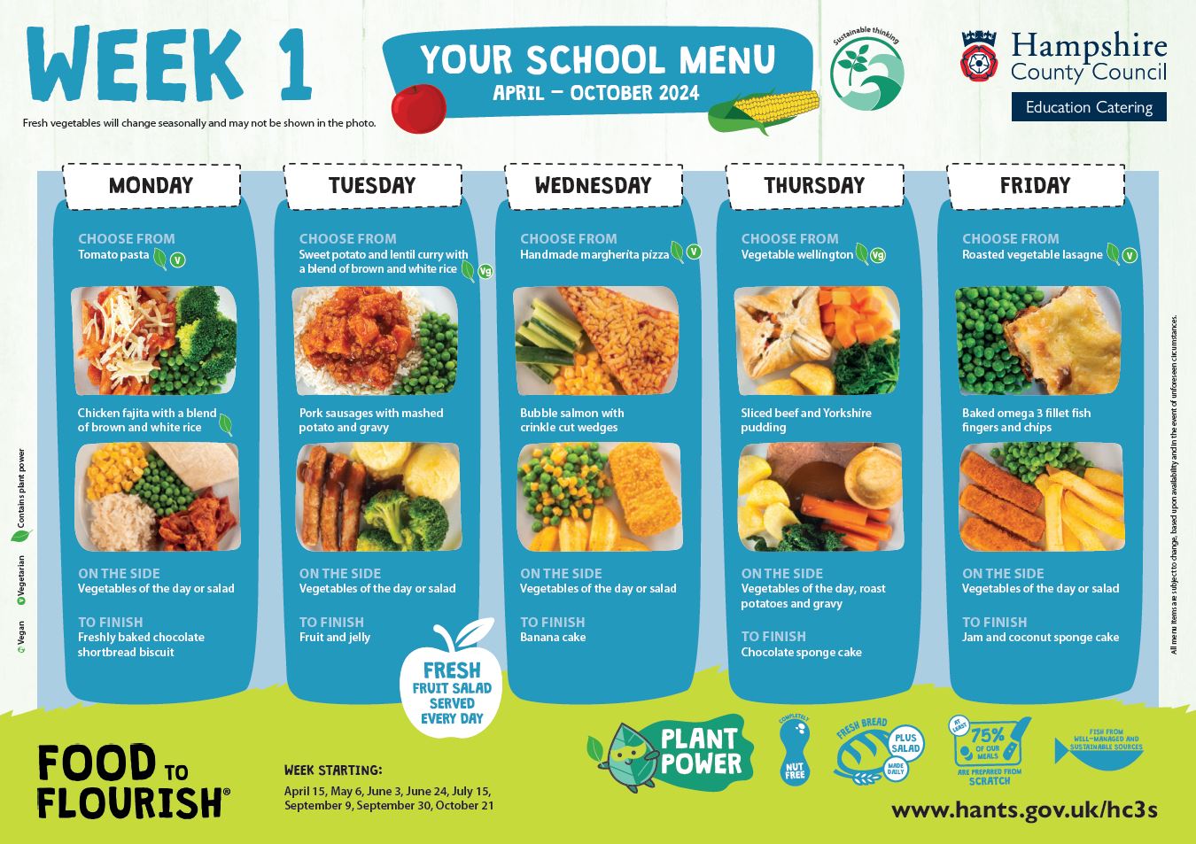 Menus - Petersgate Infant School