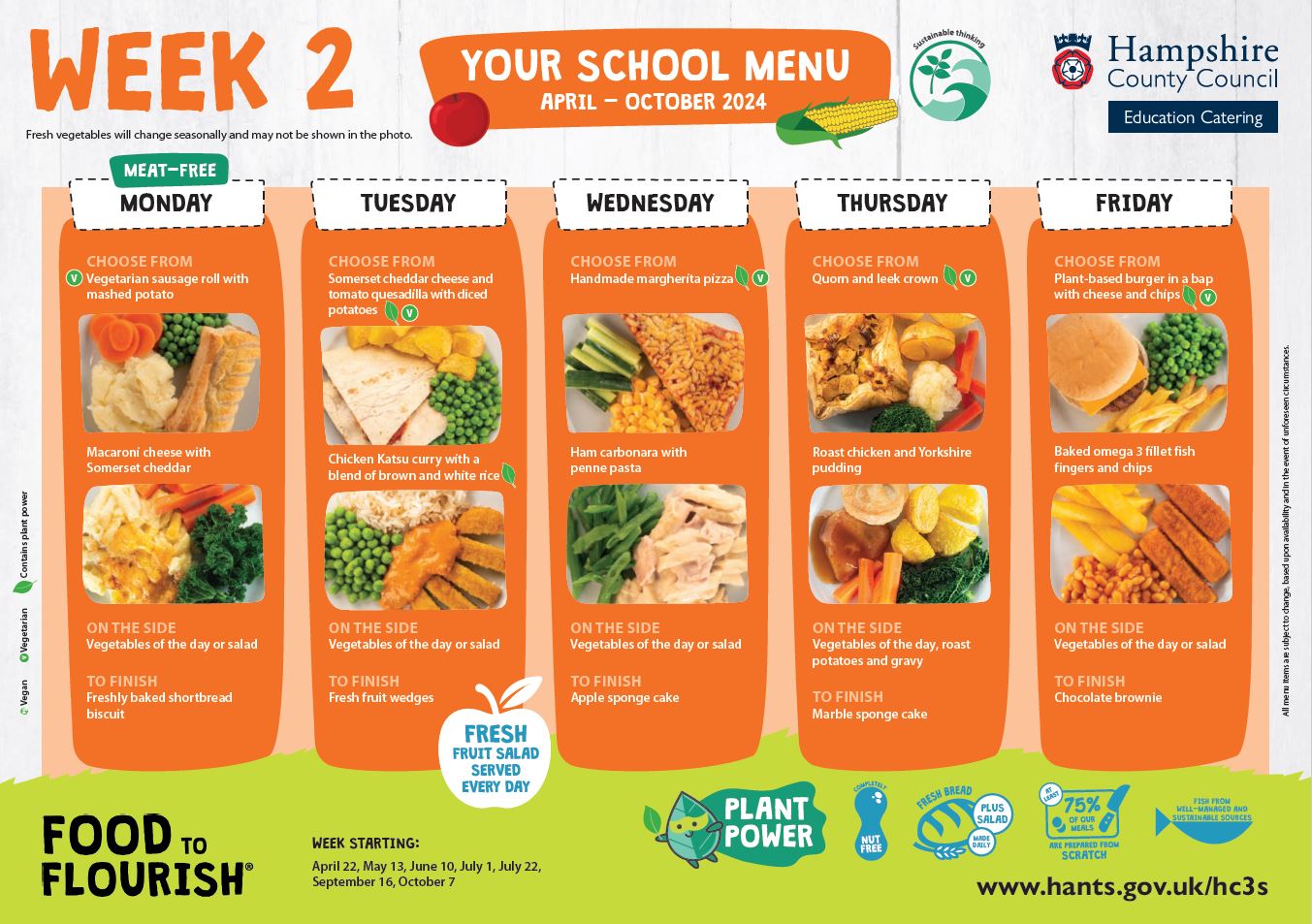 Menus - Petersgate Infant School