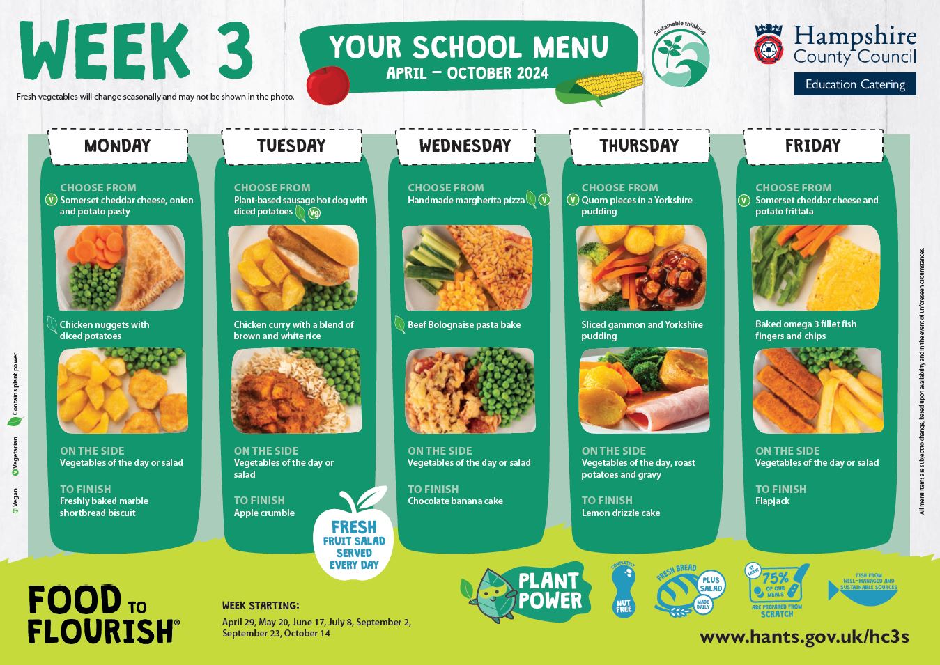 Menus - Petersgate Infant School